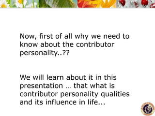 Contributor Personality Development- L. D. College of Engineering | PDF