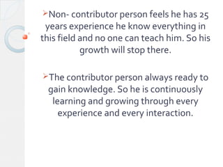 Contributor personality development | PPS