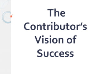 Contributor personality development | PPS