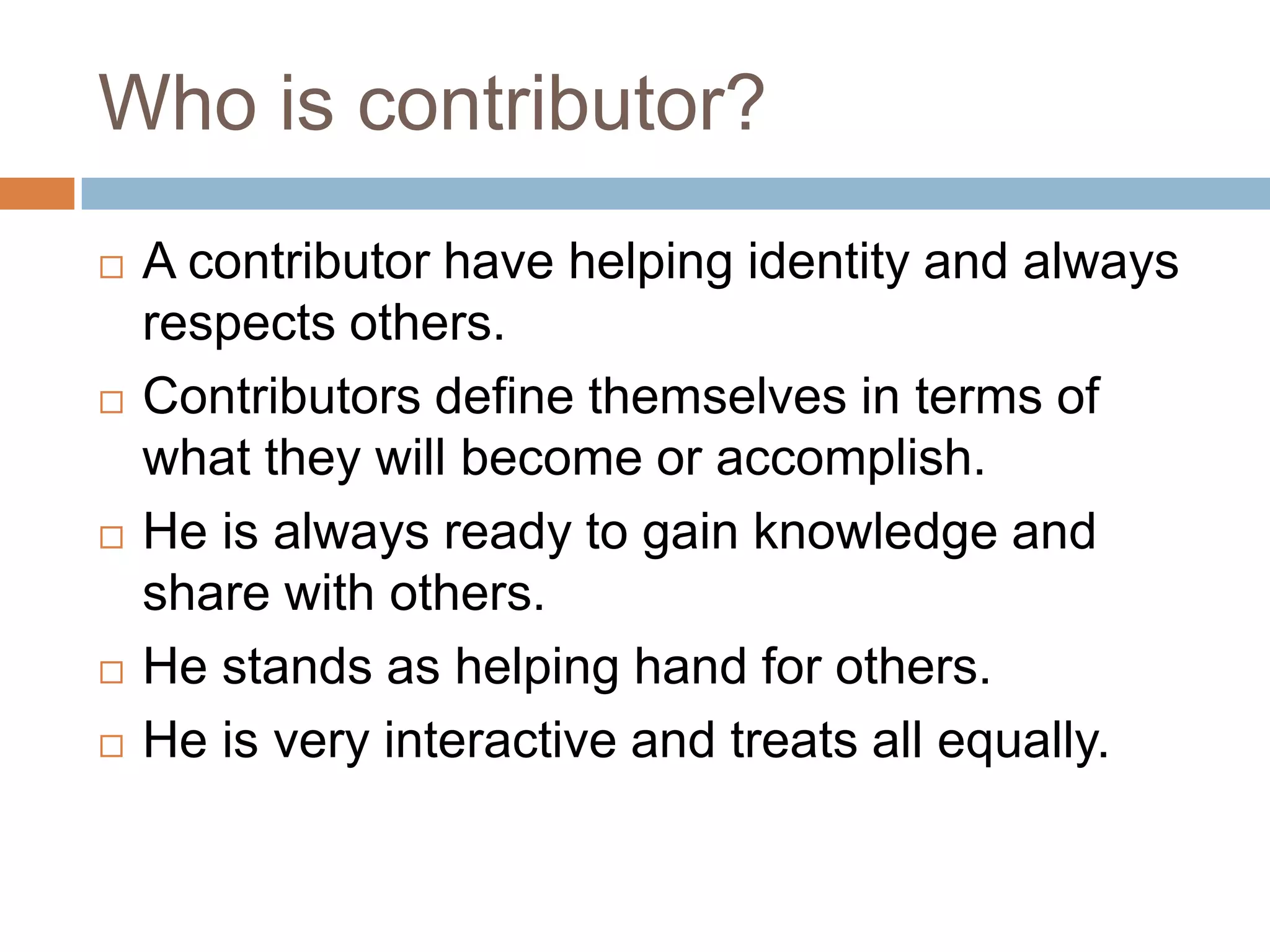 Contributor personality development | PPT