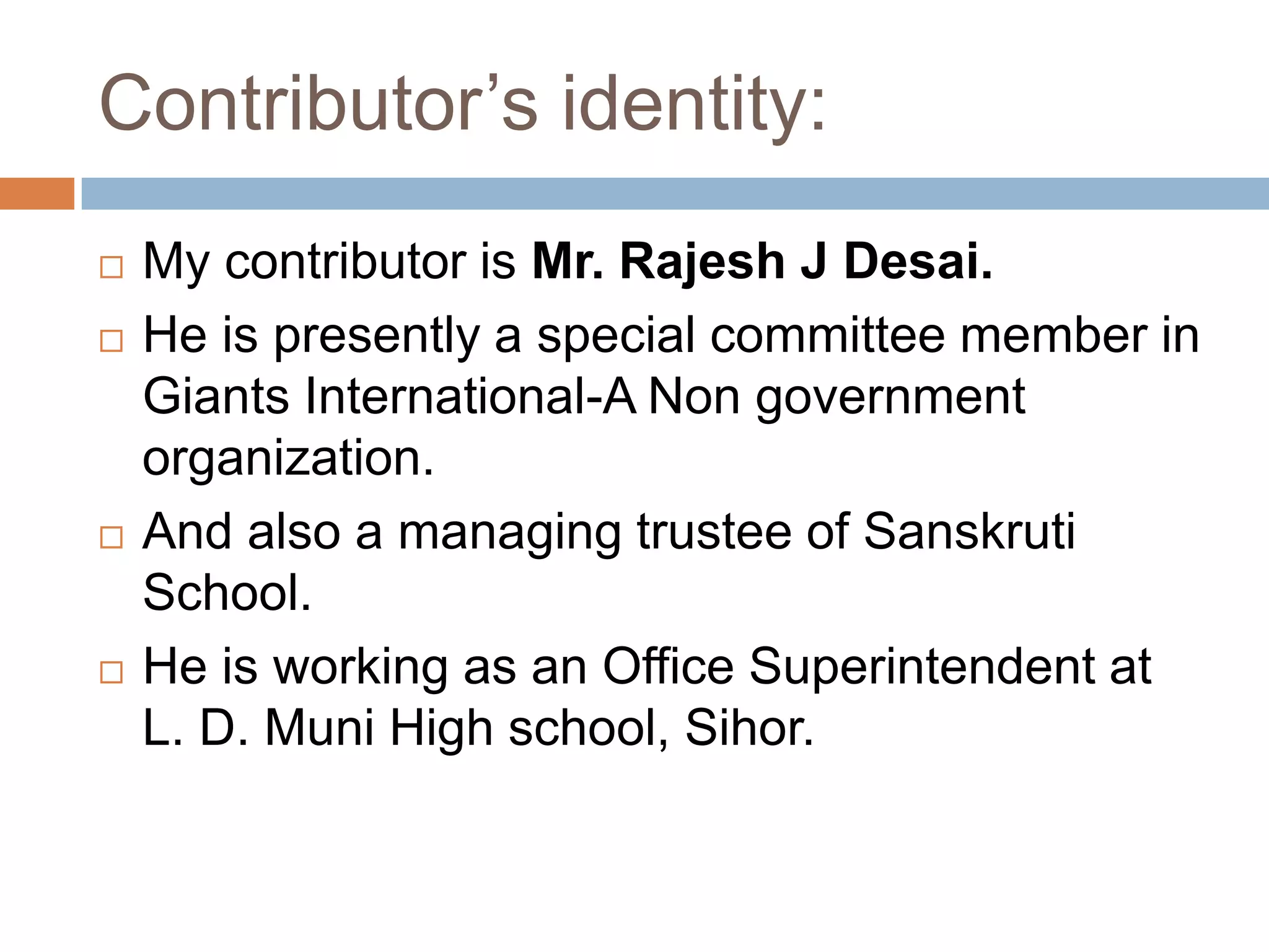 Contributor personality development | PPT