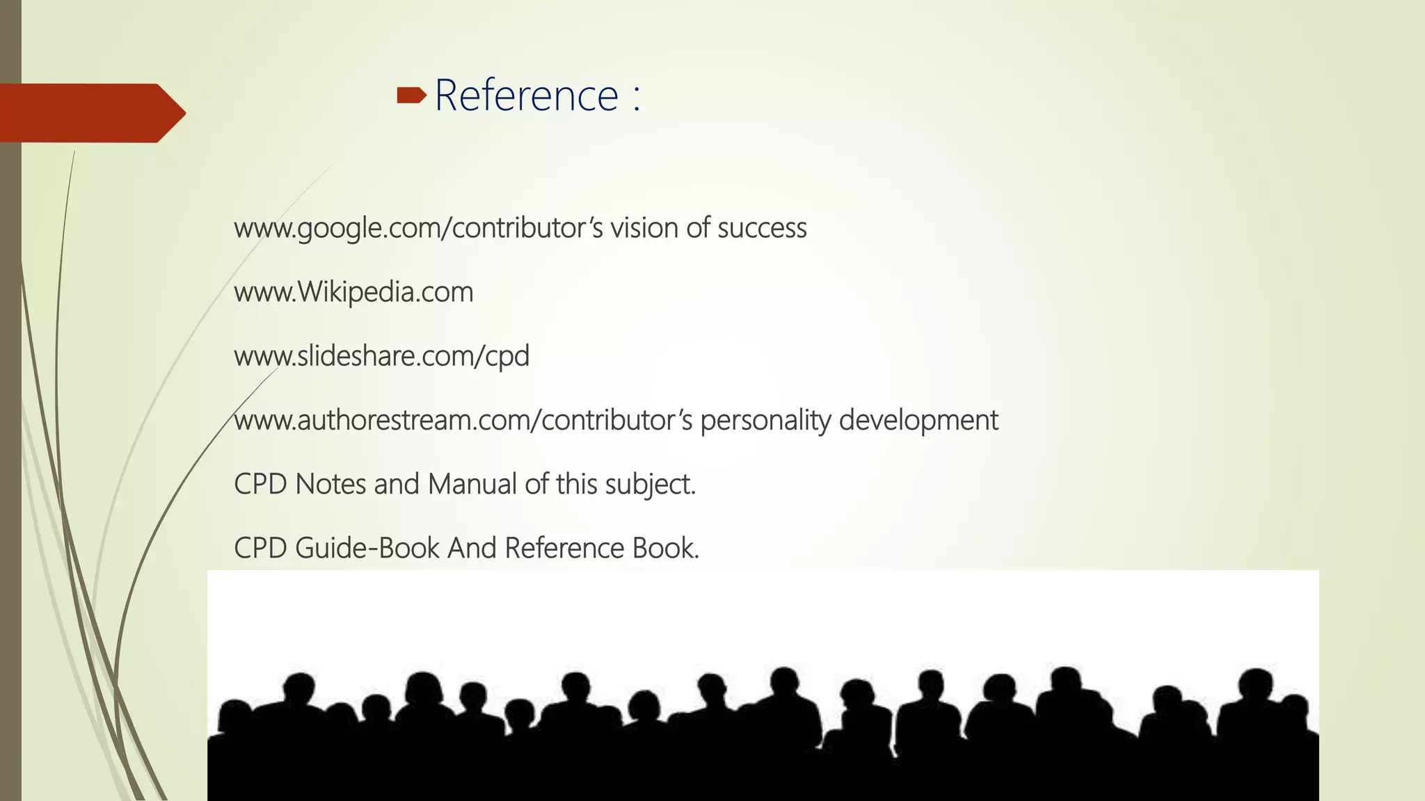 Contributor personality development | PPTX