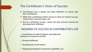 Contributor personality development | PPTX