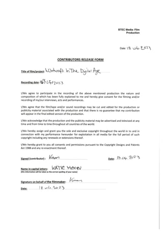 Contributor Release Form Bbc Pdf