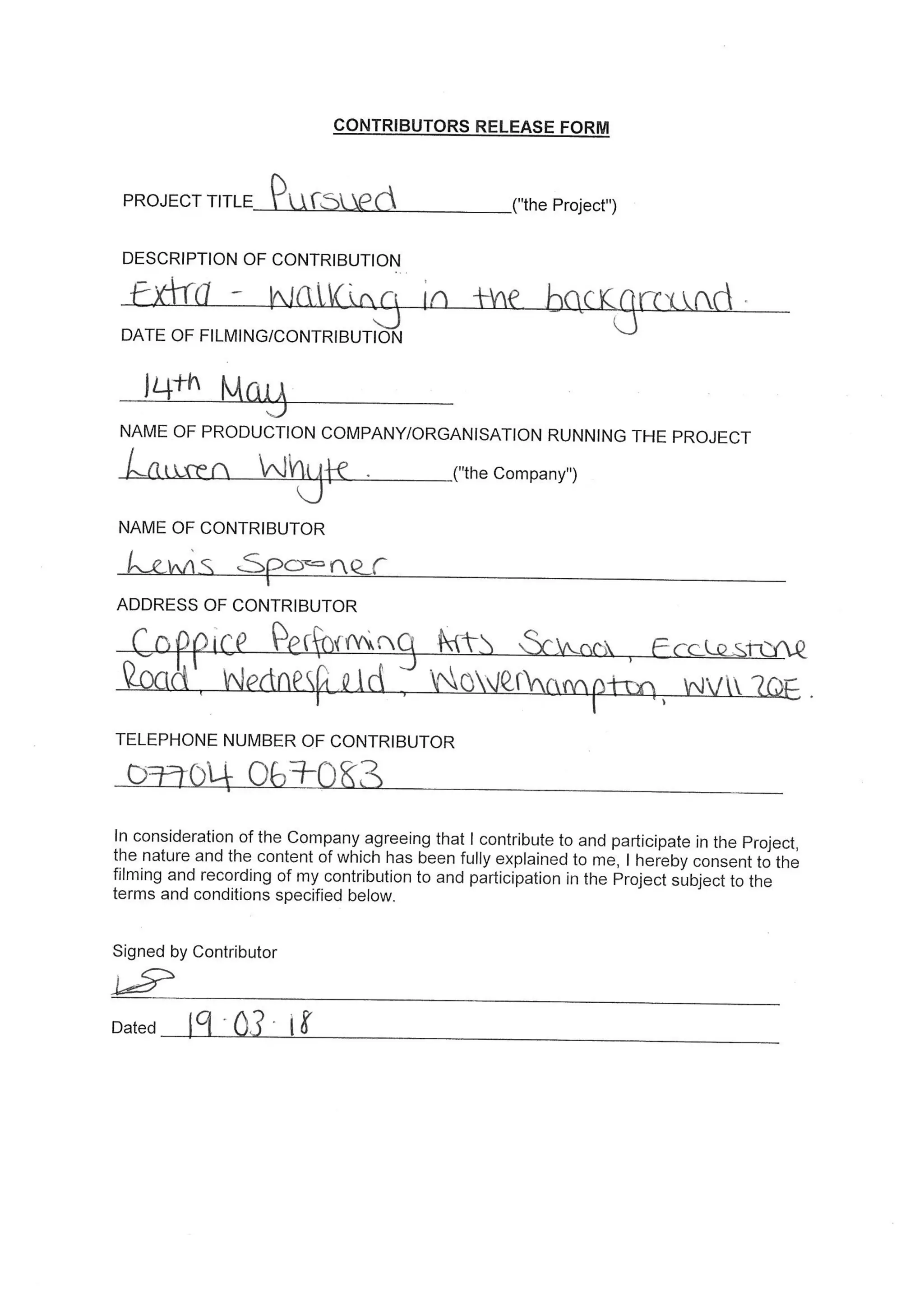 Contributor release form scan | PDF