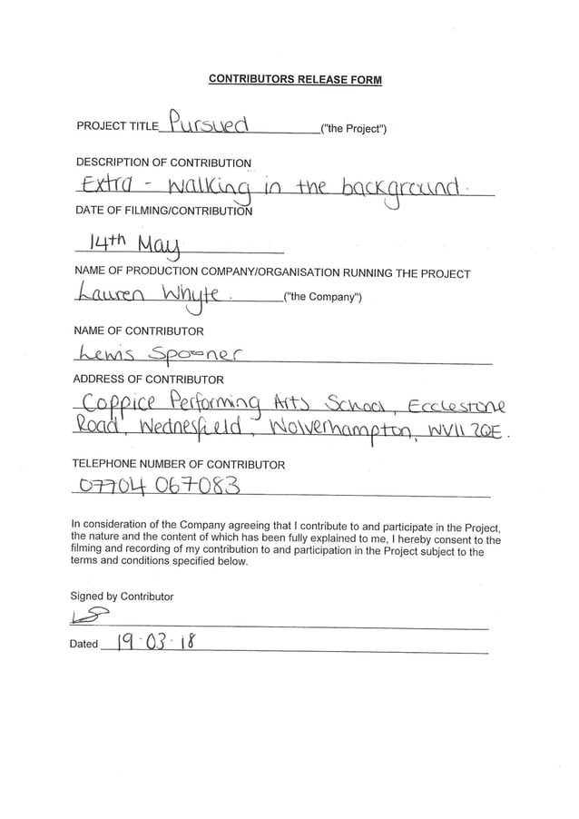 Contributor release form scan | PDF