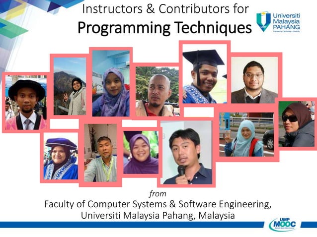 Contributors for MOOC - Programming Techniques | PPT