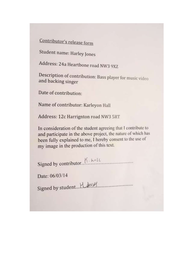 Contributors release forms | PDF