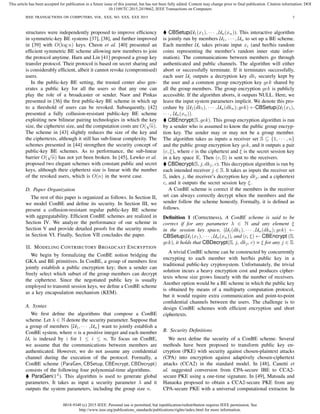 Contributory Broadcast Encryption with Efficient Encryption and Short Ciphertexts | PDF