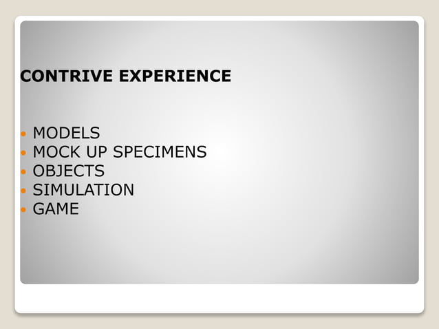 Contrive experience | PPT