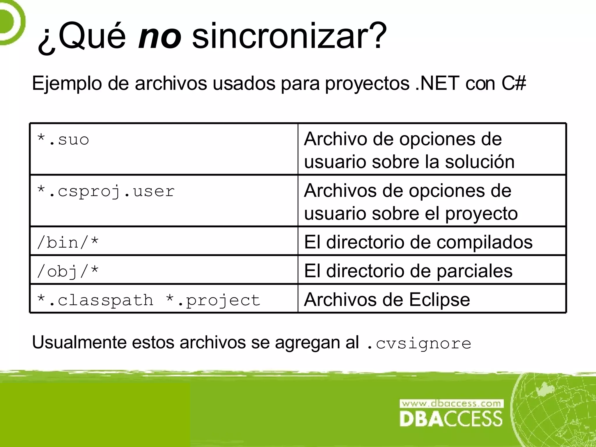 Control de Versiones - Uso de CVS en proyectos .NET
