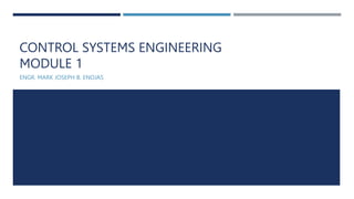 Control System Engineering by Engr Mark Joseph | PPT