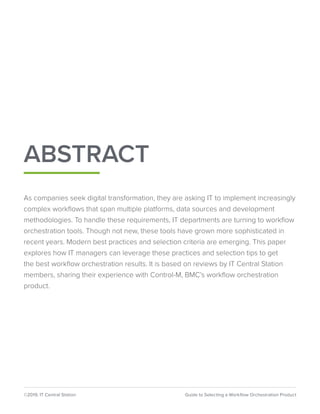Control-M - Guide to Selecting a Workflow Orchestration Product | PDF