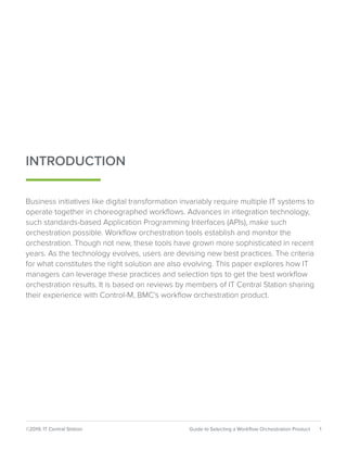 Control-M - Guide to Selecting a Workflow Orchestration Product | PDF