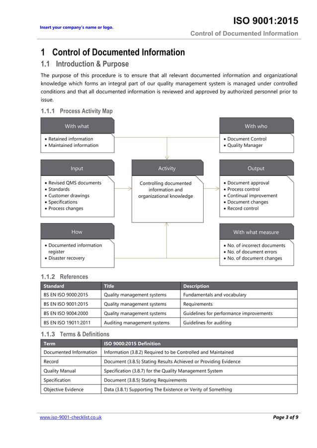 Control of-documented-information-procedure-sample | PDF