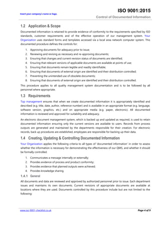 Control of-documented-information-procedure-sample | PDF