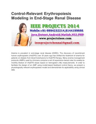 Control relevant erythropoiesis modeling in end-stage renal disease | DOCX