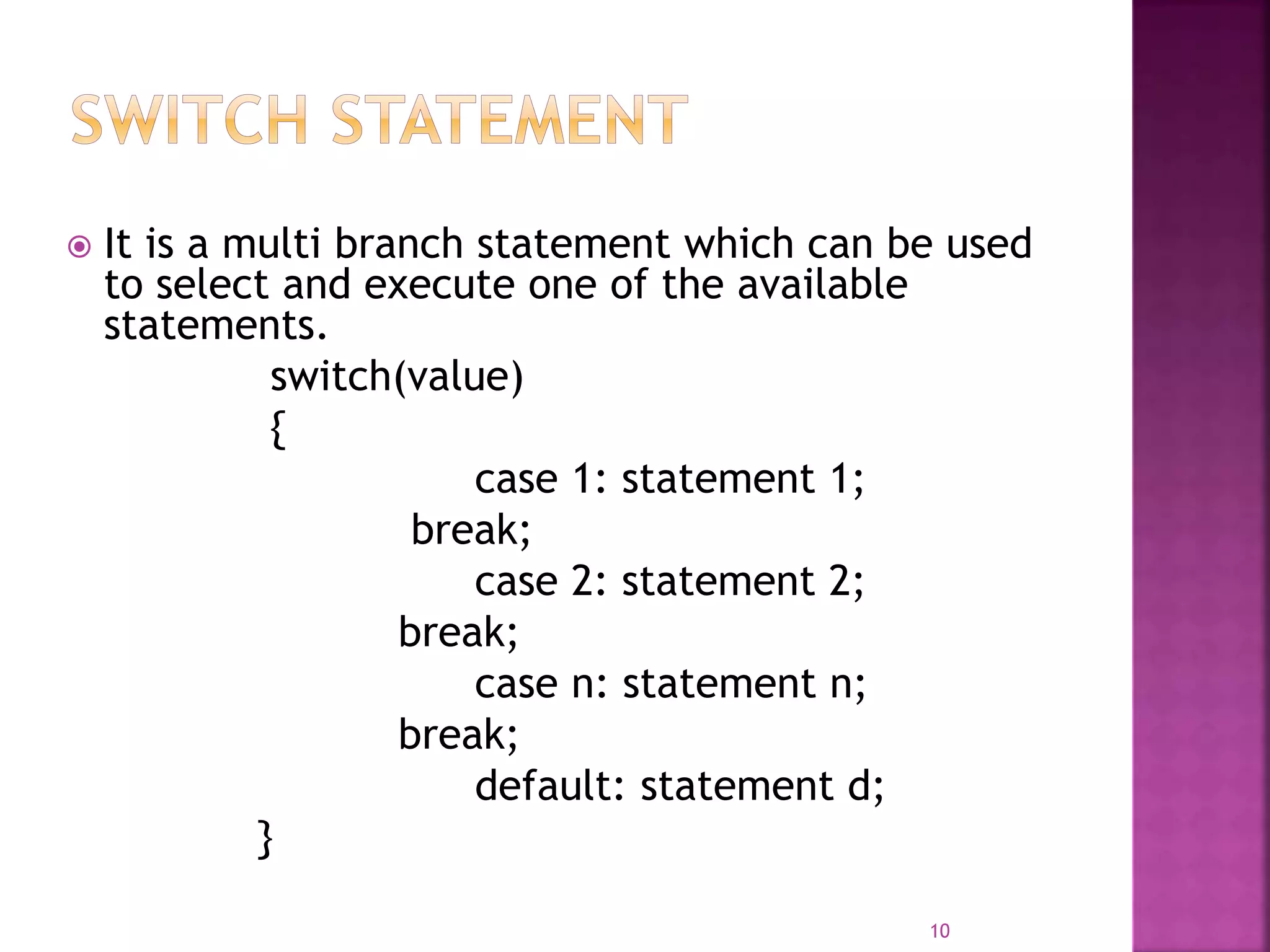 Control statement | PPTX