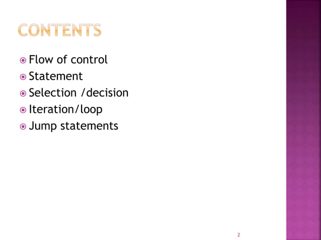 Control statement | PPT