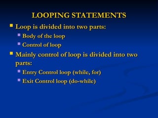control-statements detailed presentation | PPT