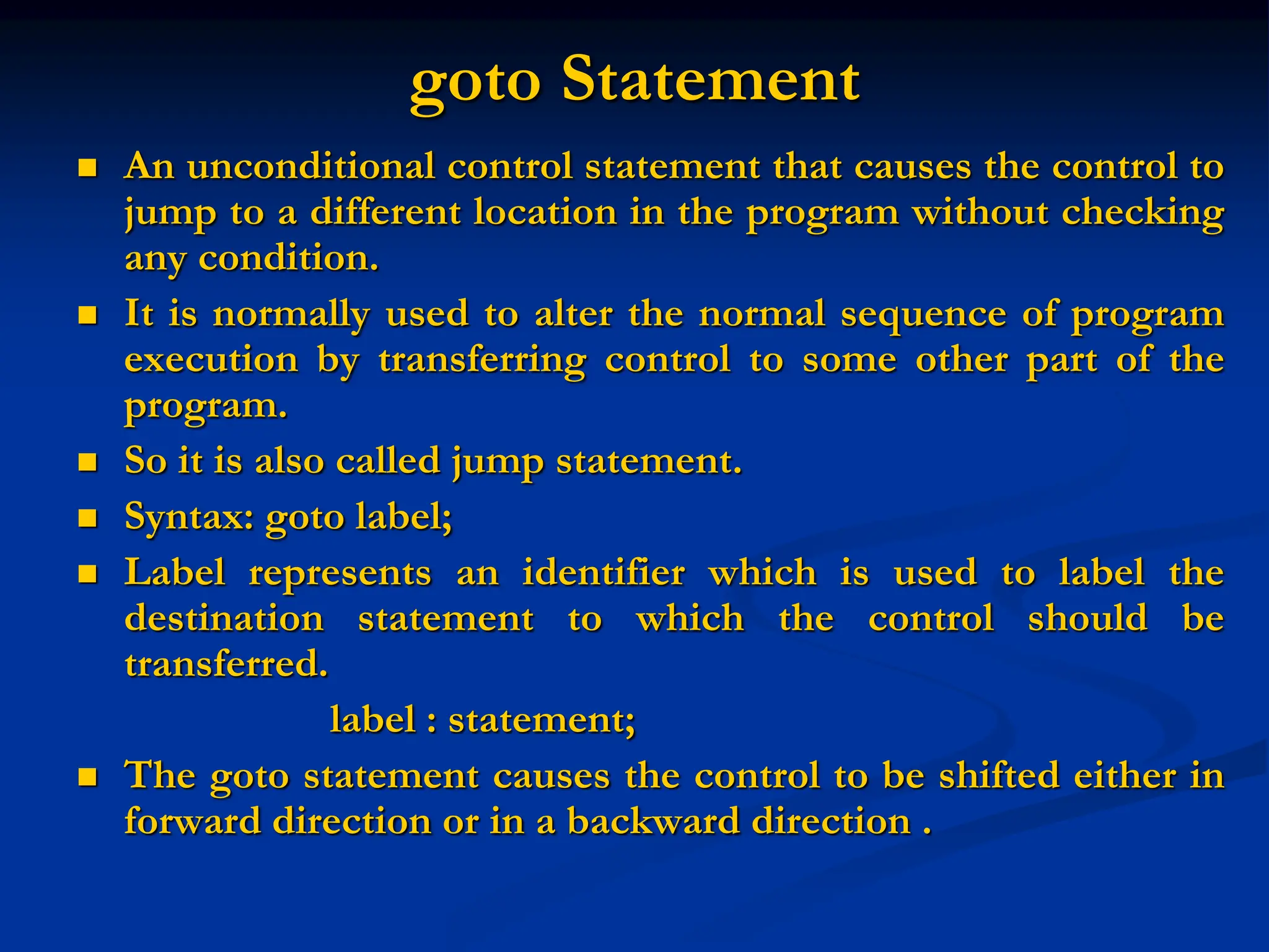 control-statements, control-statements, control statement | PPT