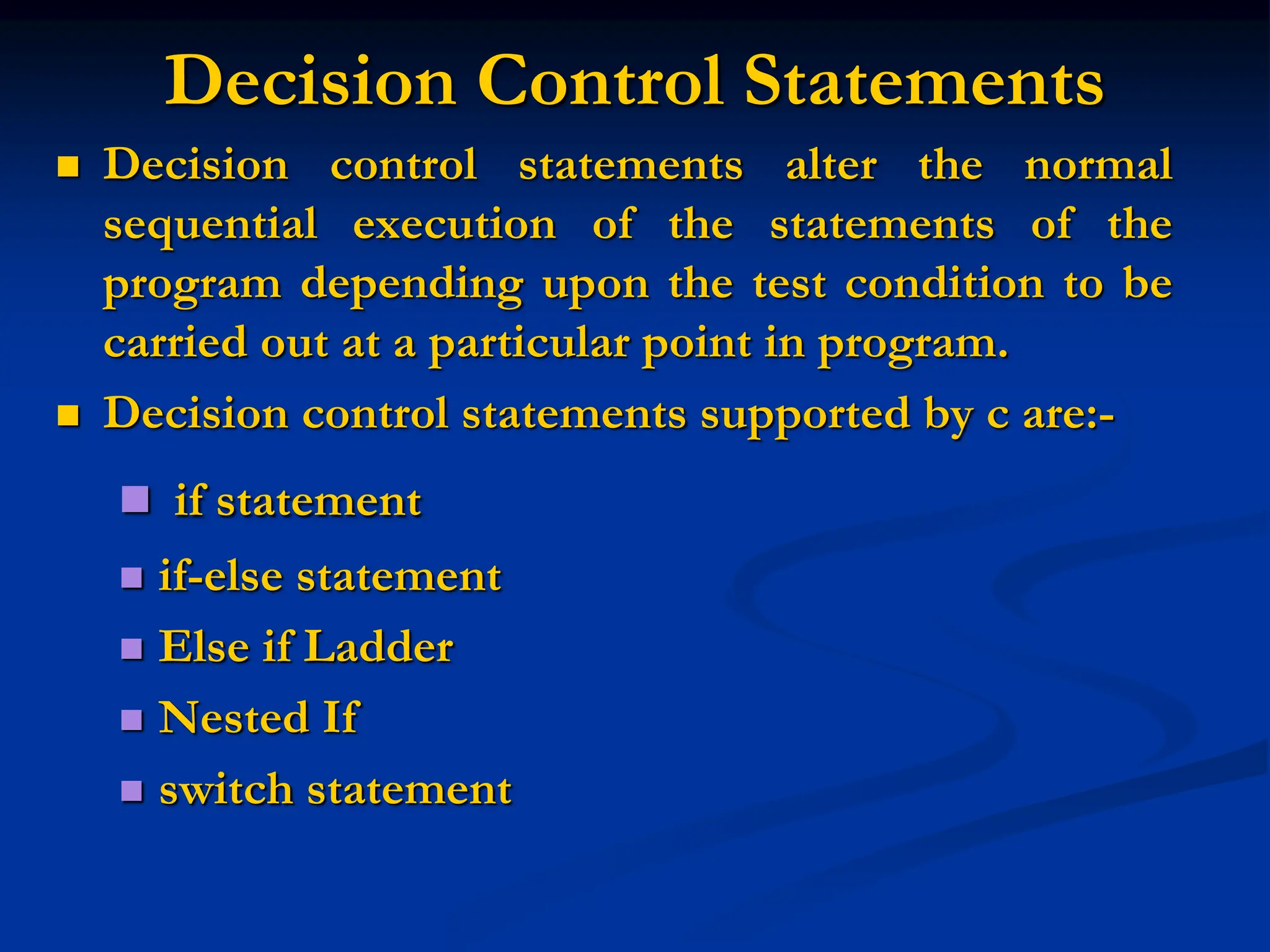Control Statements Control Statements Control Statement Ppt