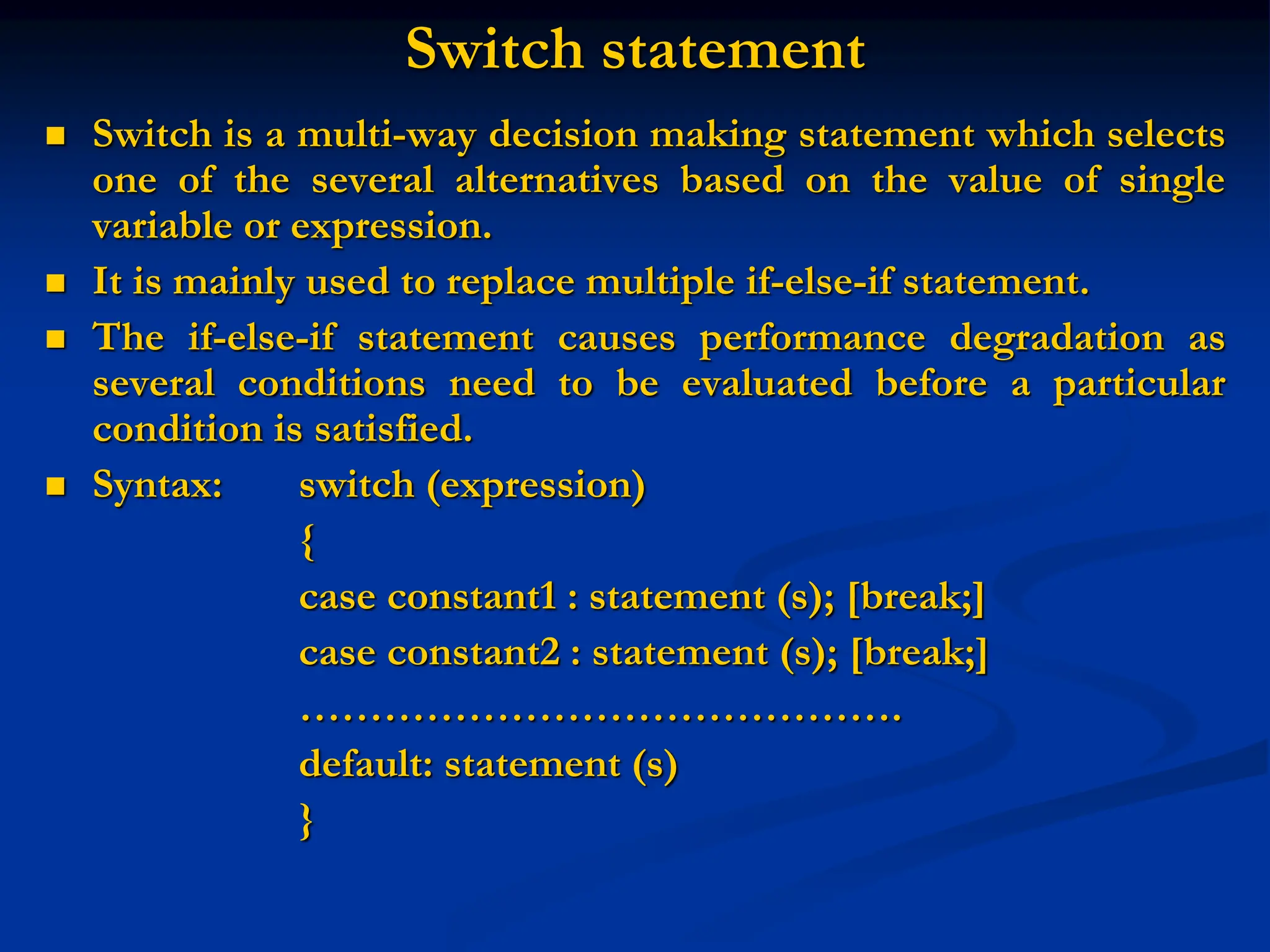 Control Statements Control Statements Control Statement Ppt