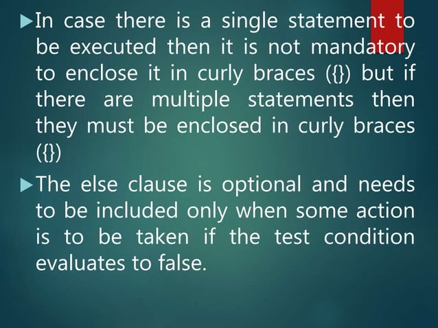 Control statements | PPT | Programming Languages | Computing