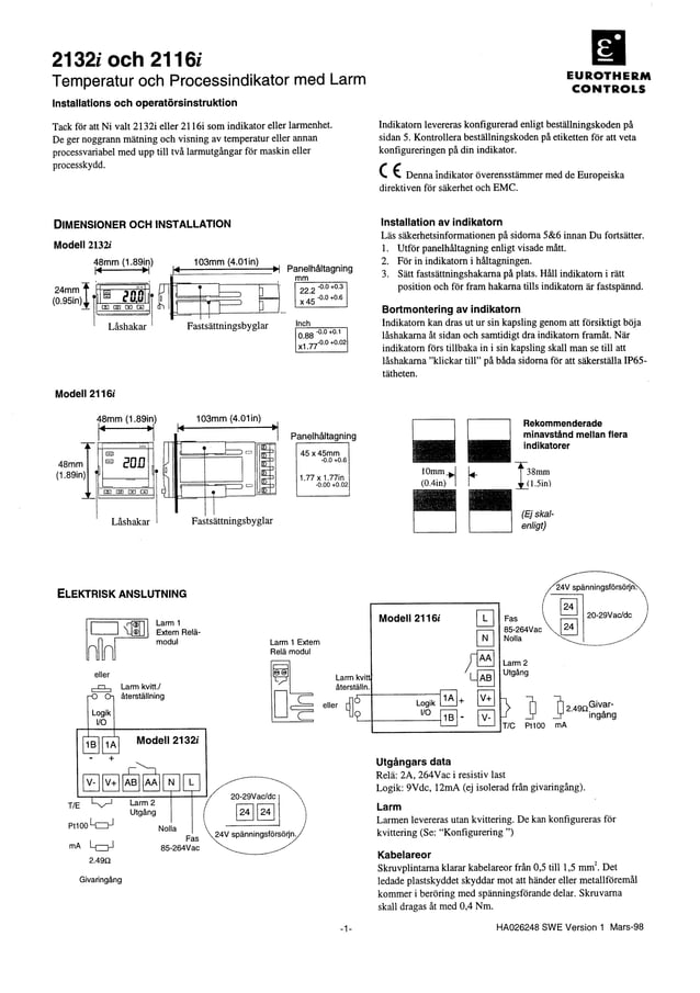 Controlador de temperatura pid eurotherm 2132i | PDF