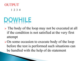 Control and conditional statements | PPTX