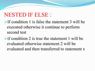 Control and conditional statements | PPTX