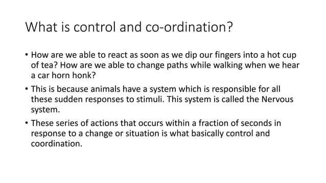 Control and coordination | PPTX
