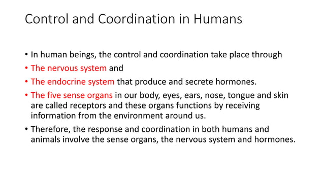 Control and coordination | PPTX