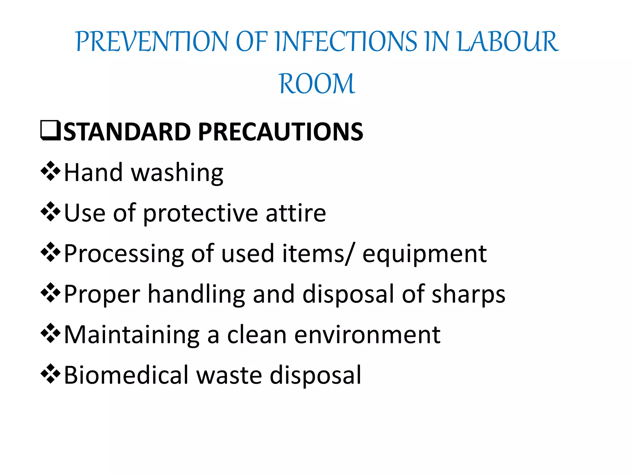 Control and prevention of infection in labour room ppt | PPTX