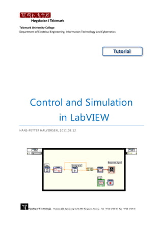 Control and simulation in lab view | PDF