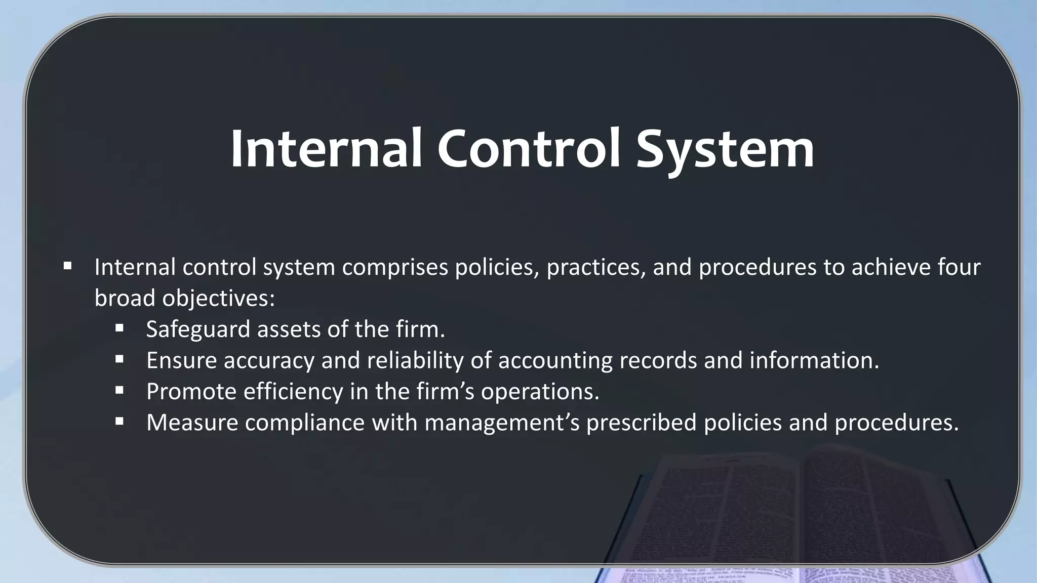 CONTROL & AUDIT INFORMATION SYSTEM (HALL, 2015) | PPT
