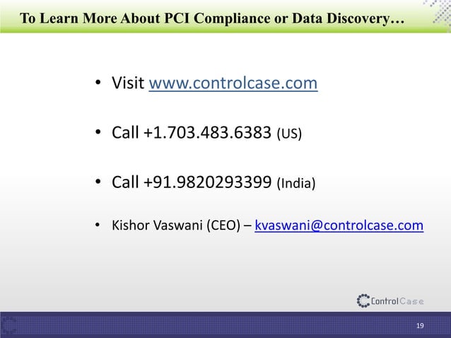 ControlCase Data Discovery and PCI DSS | PPT