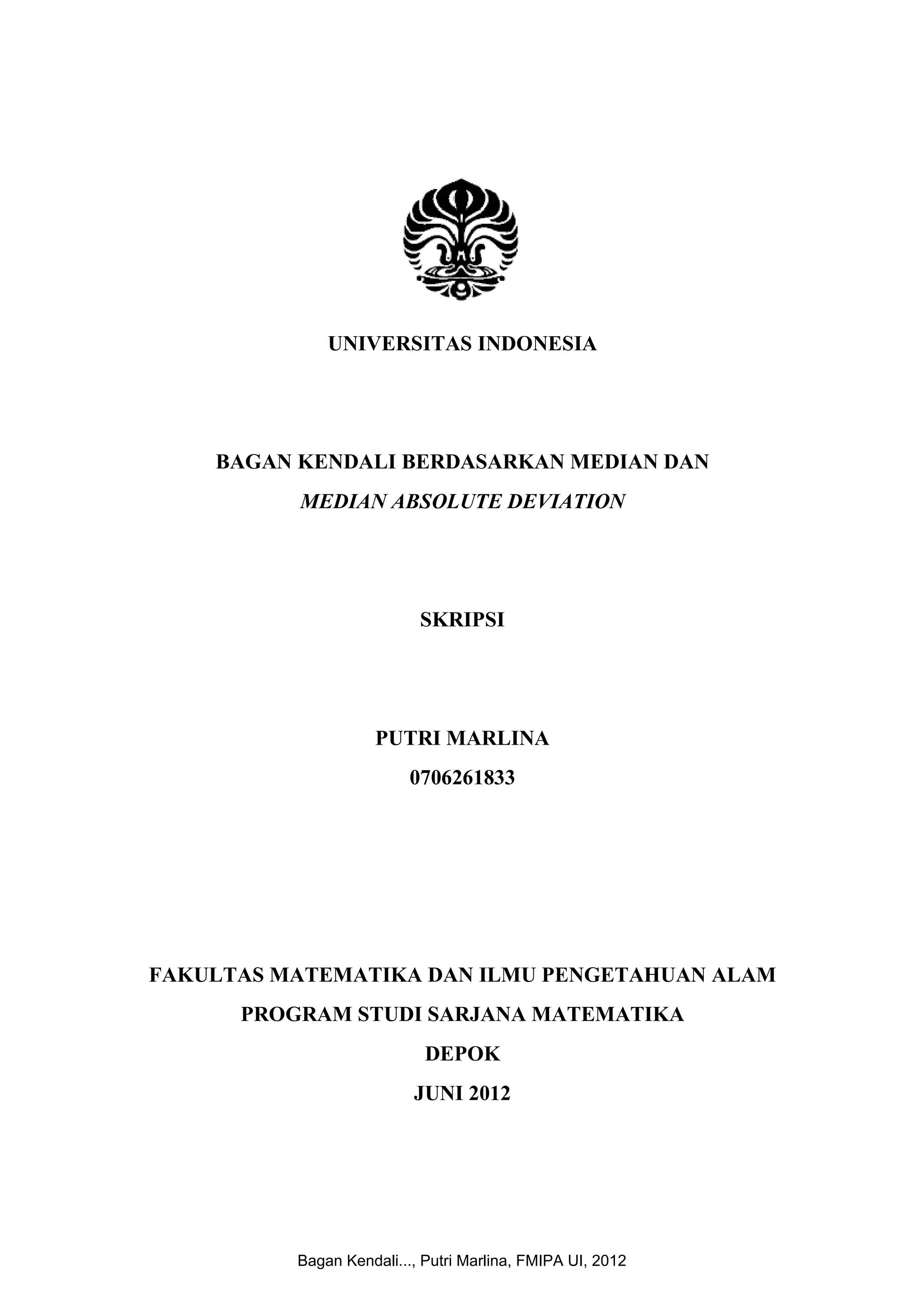 Control chart based on median and median absolute deviation | PDF