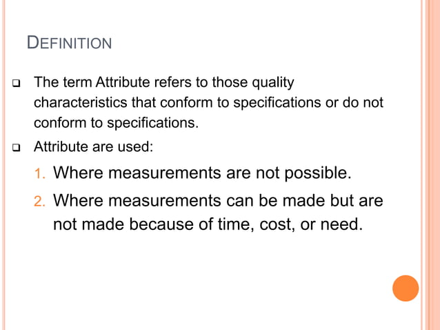 Control charts for attributes | PPTX