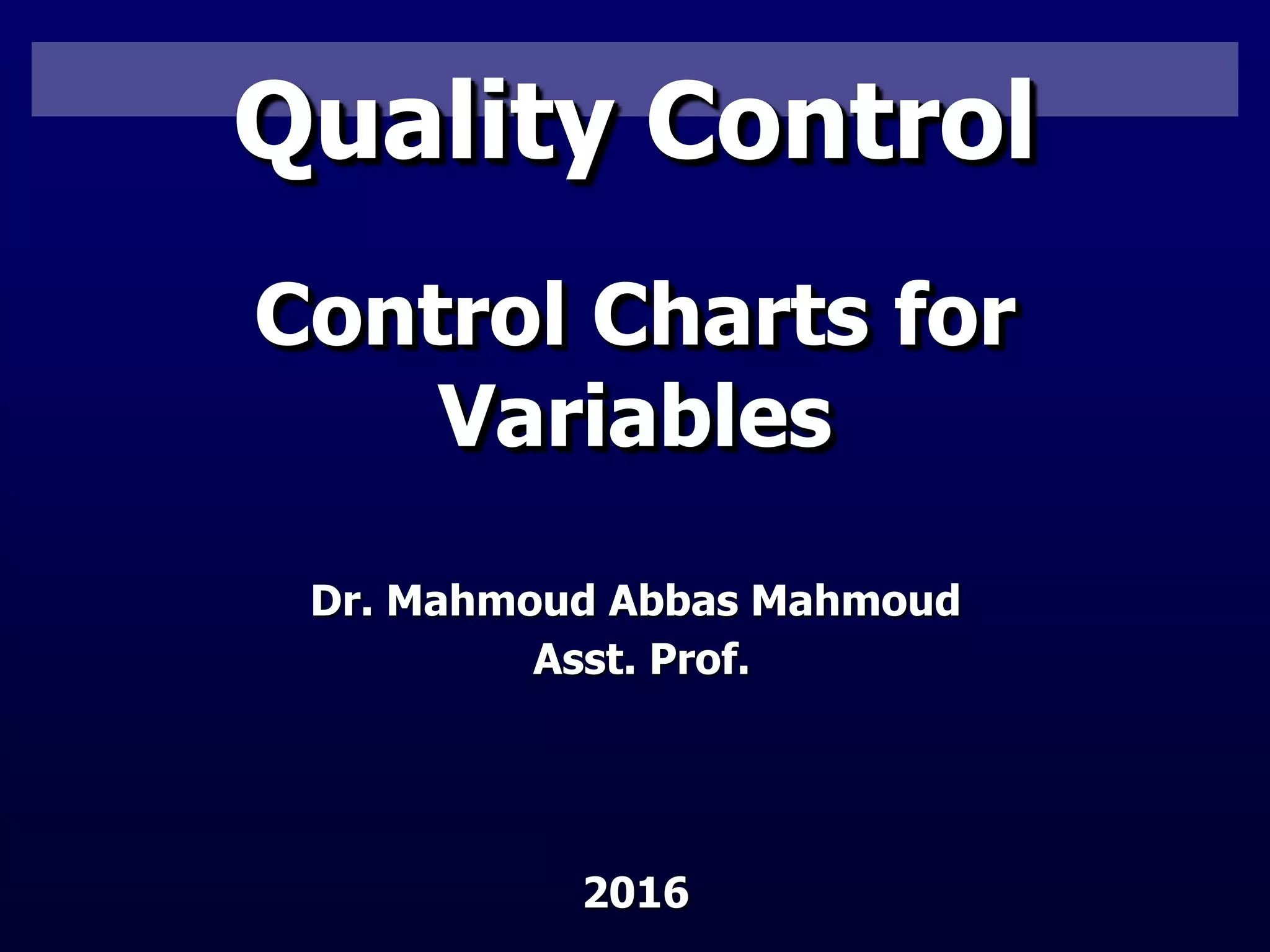Control charts for variables | PDF