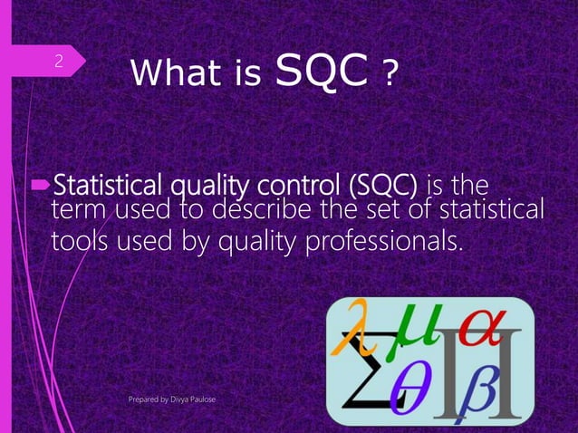Statistical Quality control | PPTX | Science