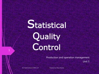 Statistical Quality control | PPT
