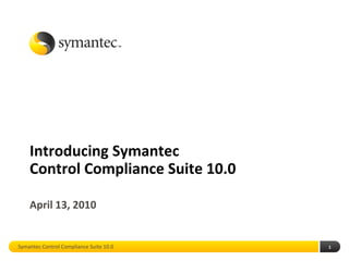 Control Compliance Suite 10 | PDF