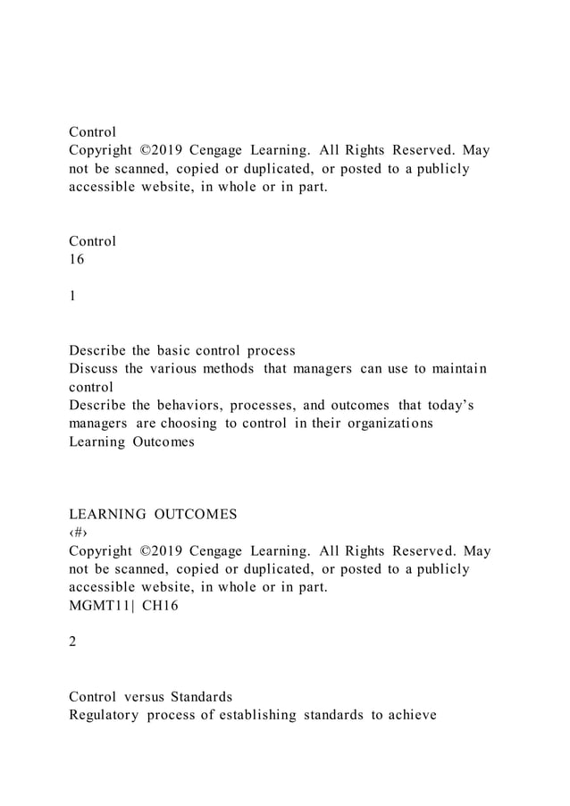 Control Copyright ©2019 Cengage Learning. All Rights Reserved. | DOCX