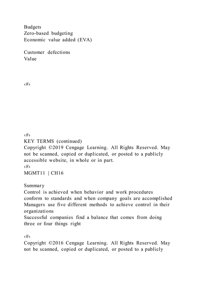 Control Copyright ©2019 Cengage Learning. All Rights Reserved. | DOCX