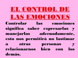 Control de las emociones | PPT