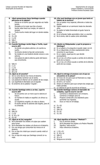 Control de lectura el alquimista | DOCX