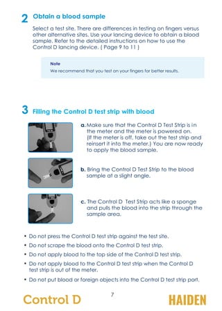 Control D Blood Glucose Monitor - Manual (mg/dl) | PDF