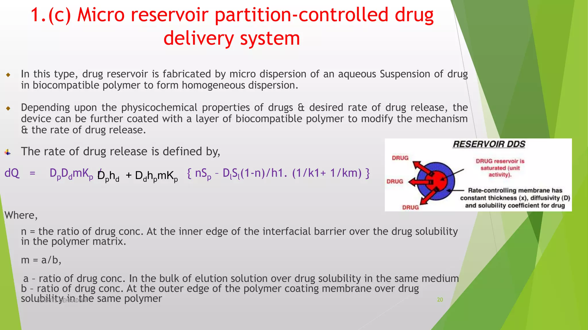 Control drug delivery system | PPTX | Chemistry | Science
