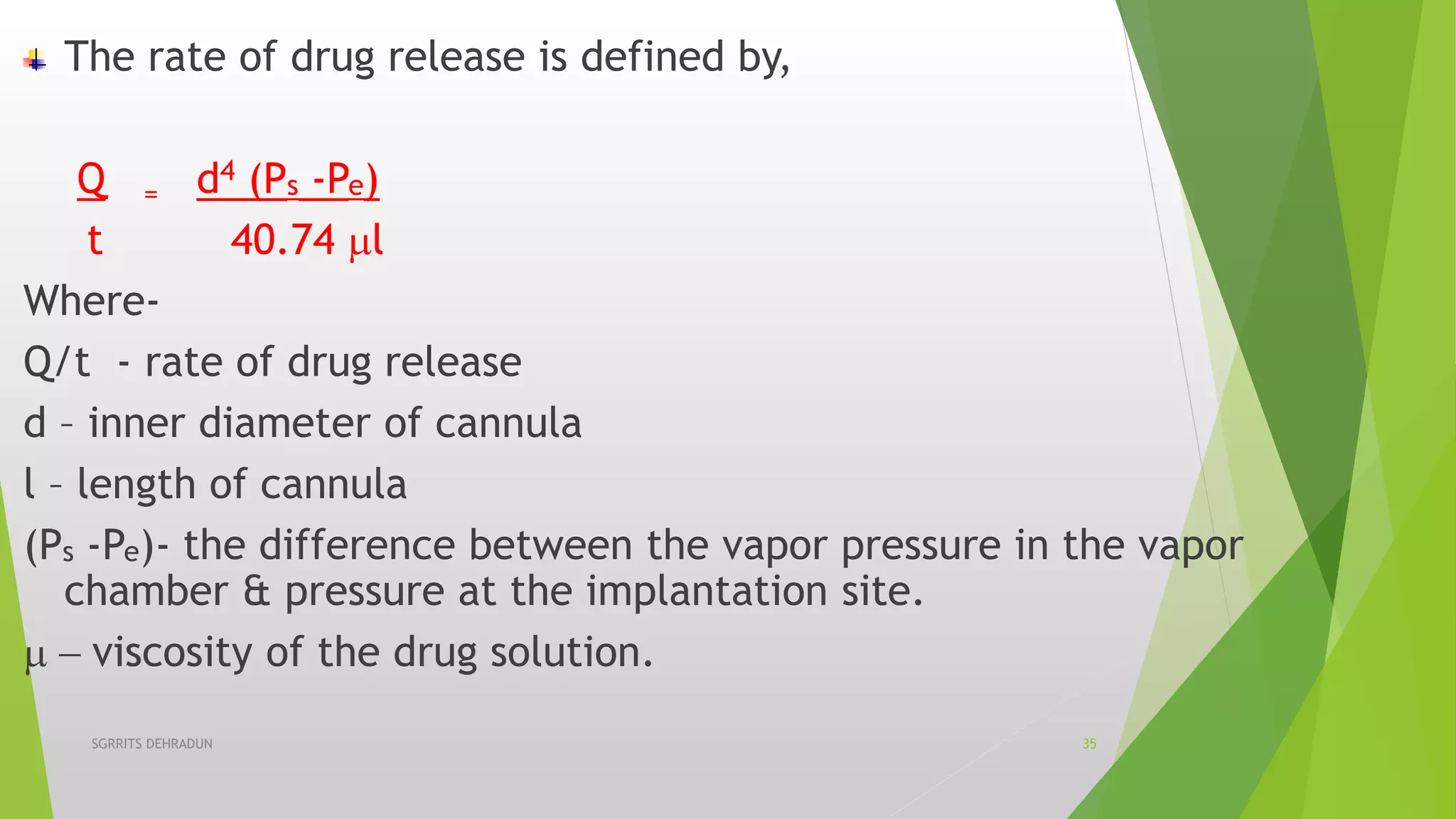 Control drug delivery system | PPTX | Chemistry | Science